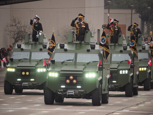 Peruvian Military Parade Celebrating Bicentennial